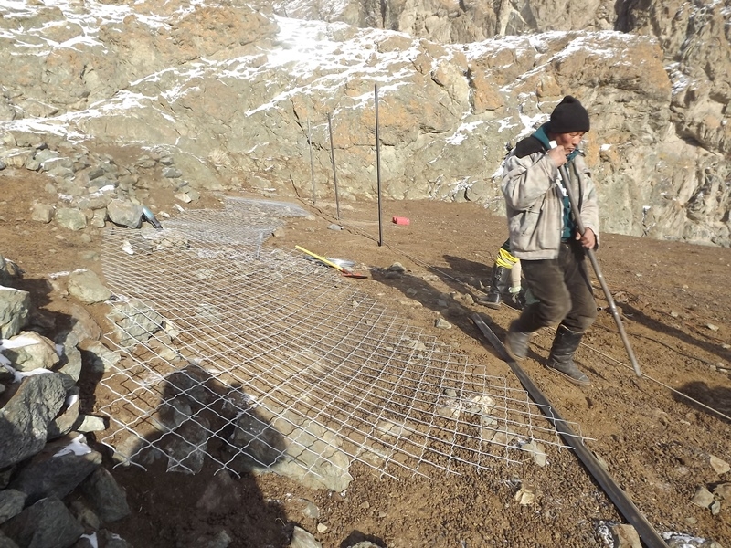 Net fence erected to protect livestock from snow leopard predation | WWF