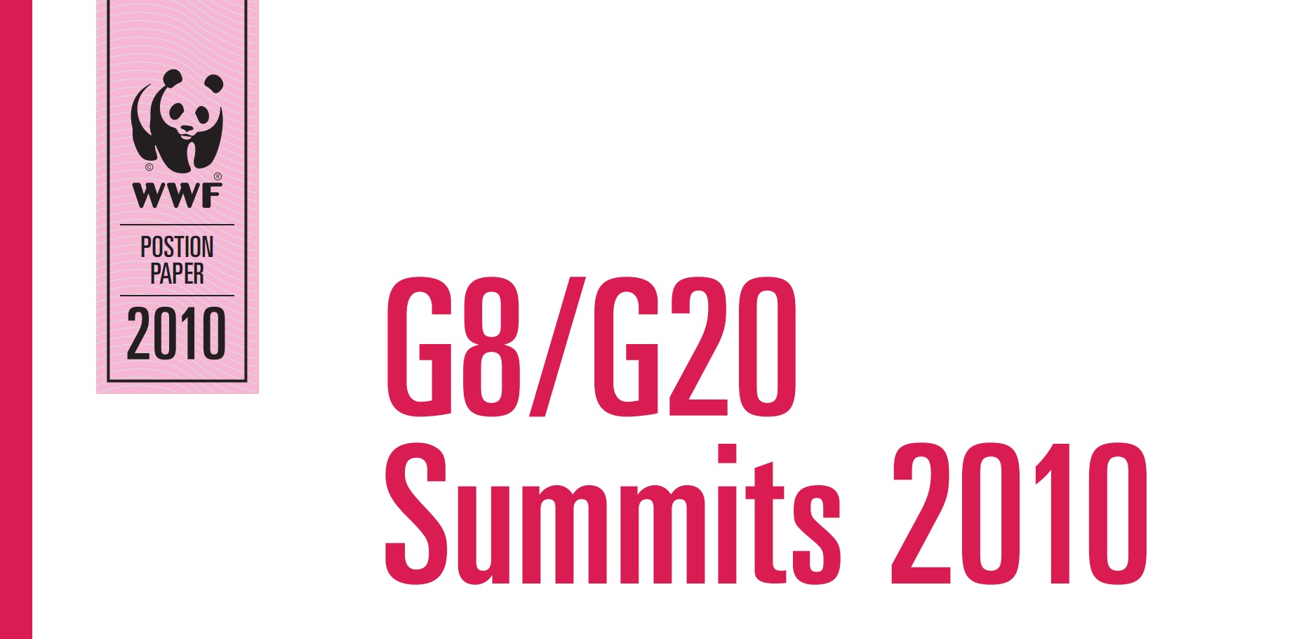 WWF Recommendations and Asks for G8 and G20 Summits in 2010 | WWF