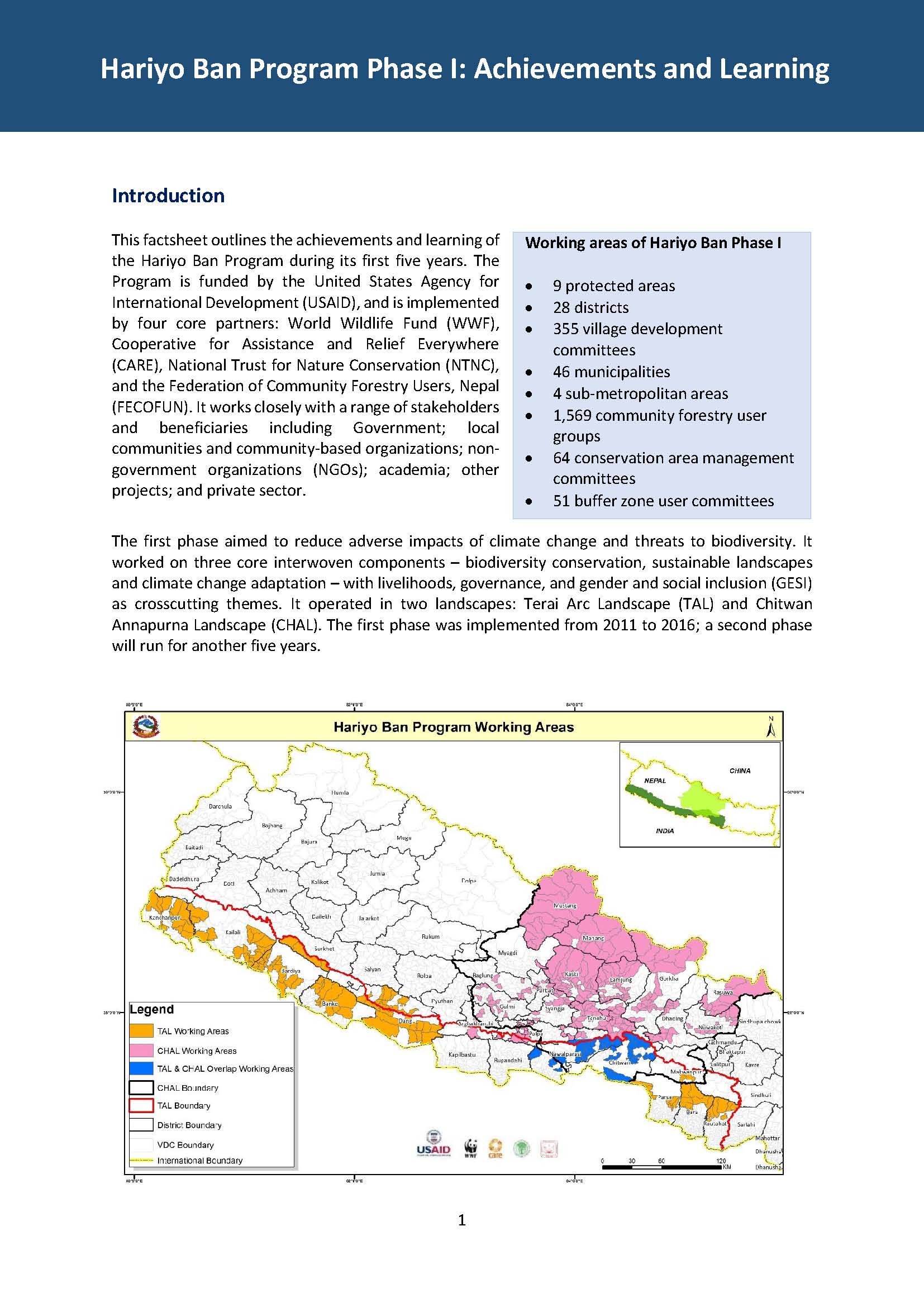 Hariyo Ban Program Phase I: Achievements and Learning | WWF
