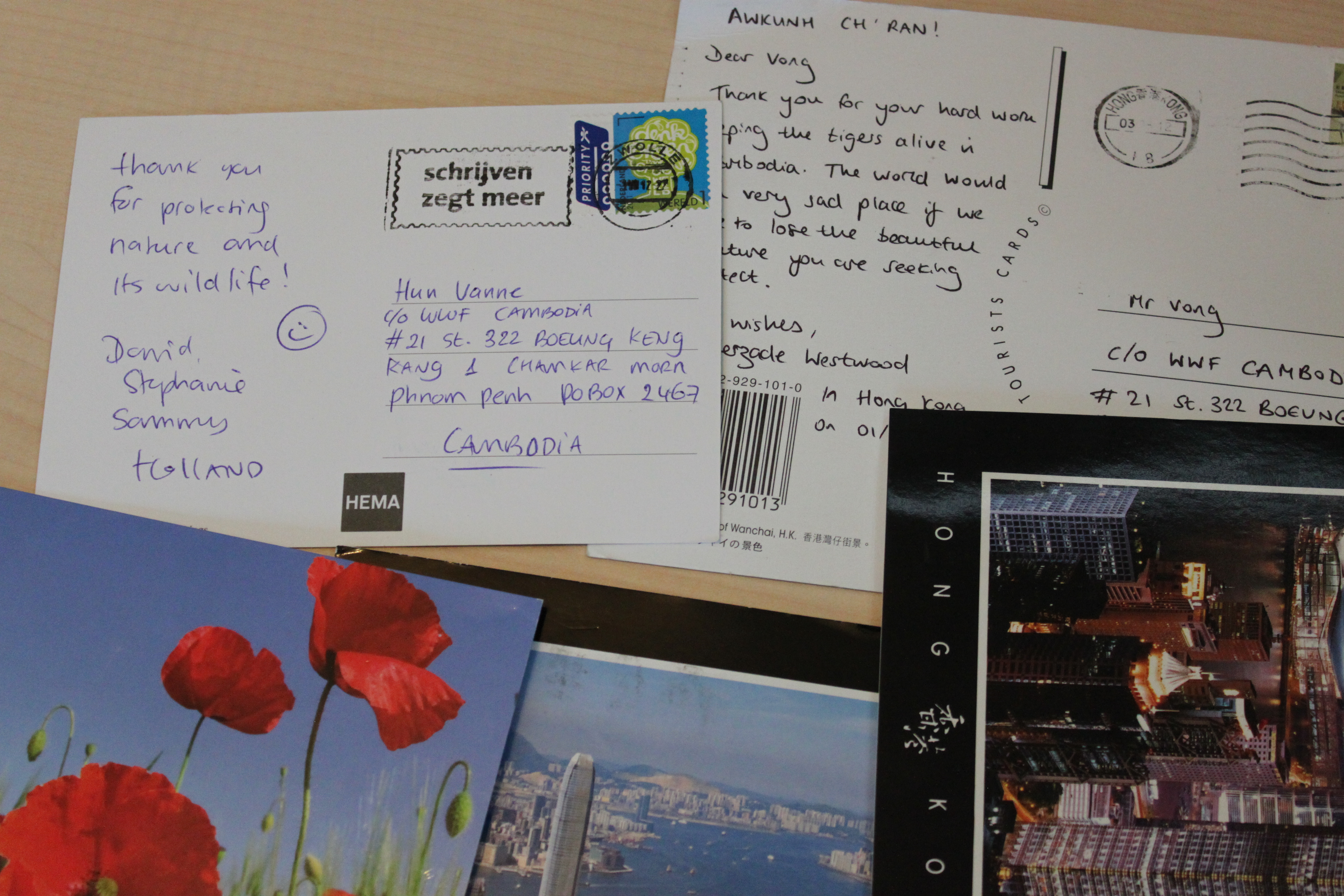 First postcards arrived in Cambodia for tiger rangers - one of them ...